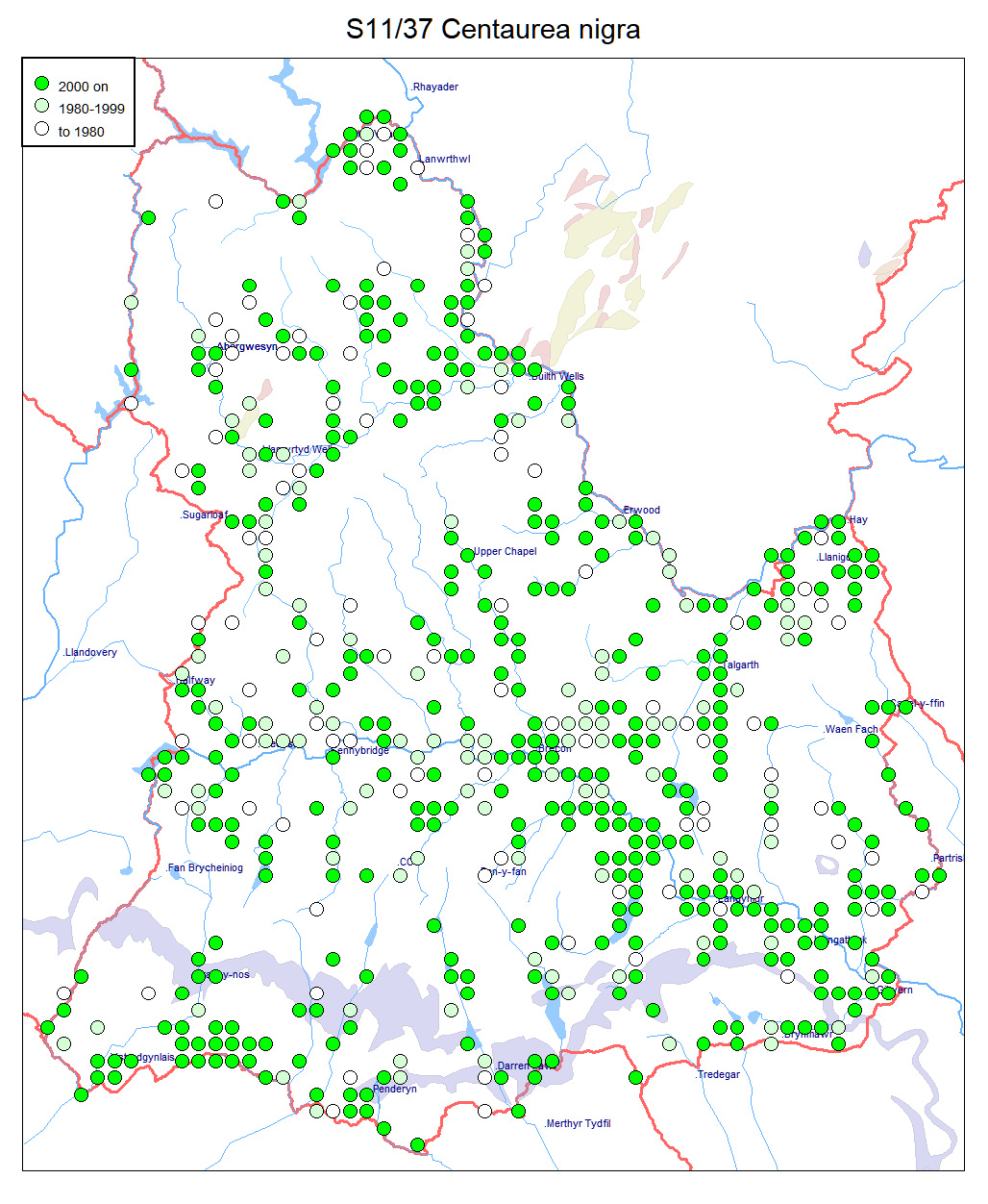 Brecknock Distribution Map
