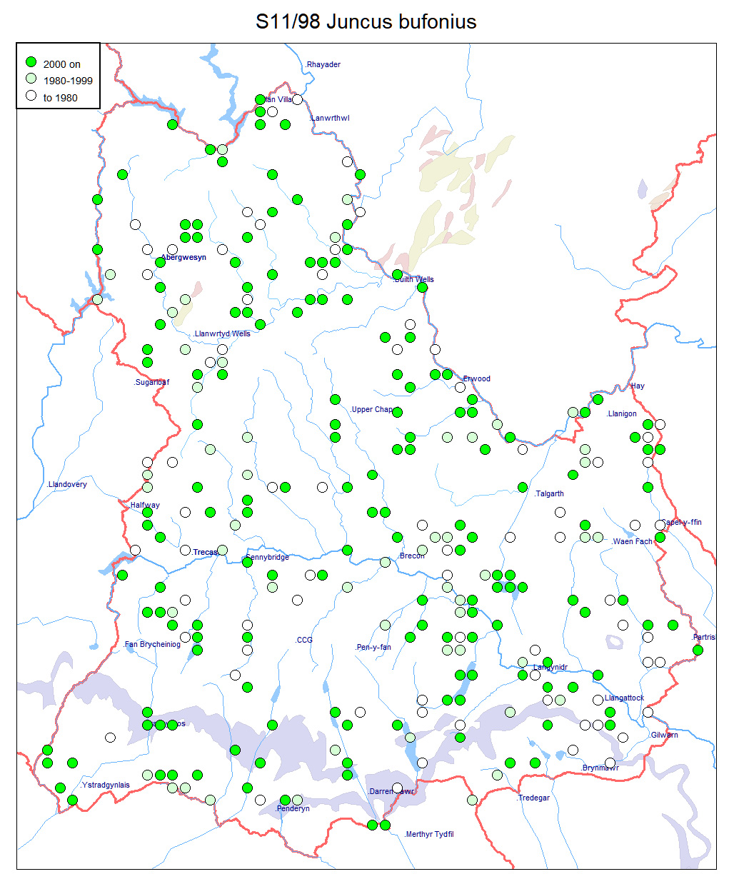 Brecknock Distribution Map