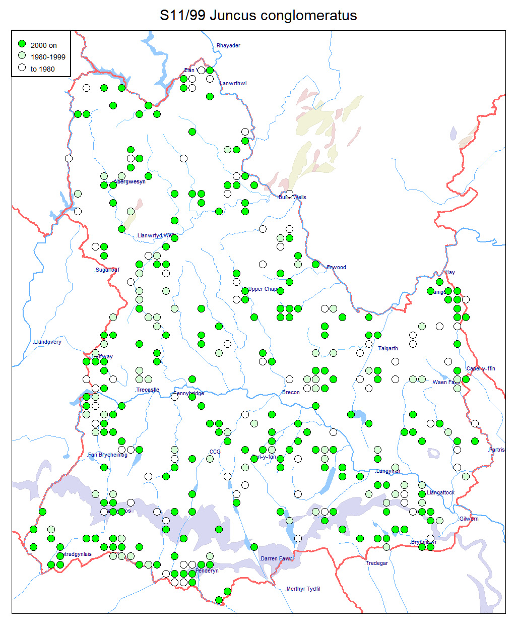 Brecknock Distribution Map